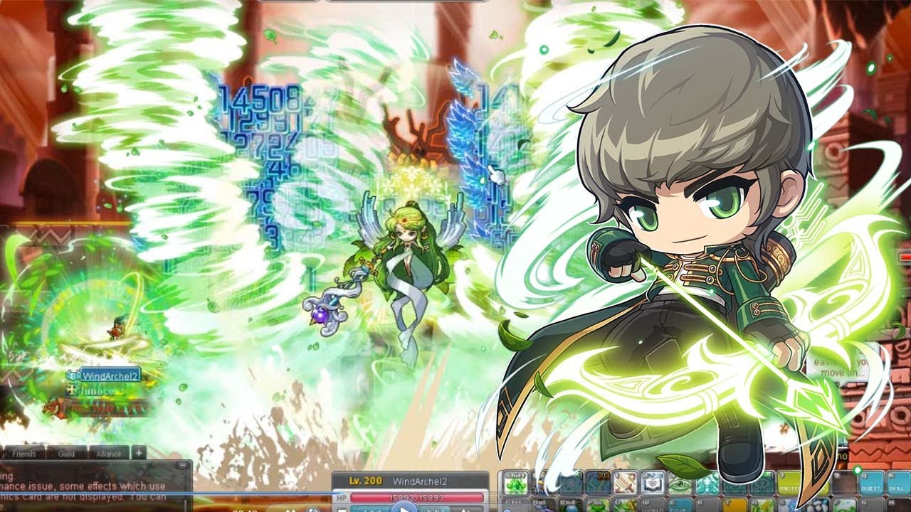 MapleStory SEA Wind Archer 5th job skills - YouTube