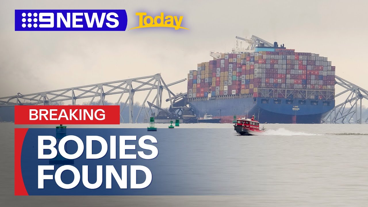 Two bodies recovered from river beneath collapsed Baltimore bridge | 9 ...