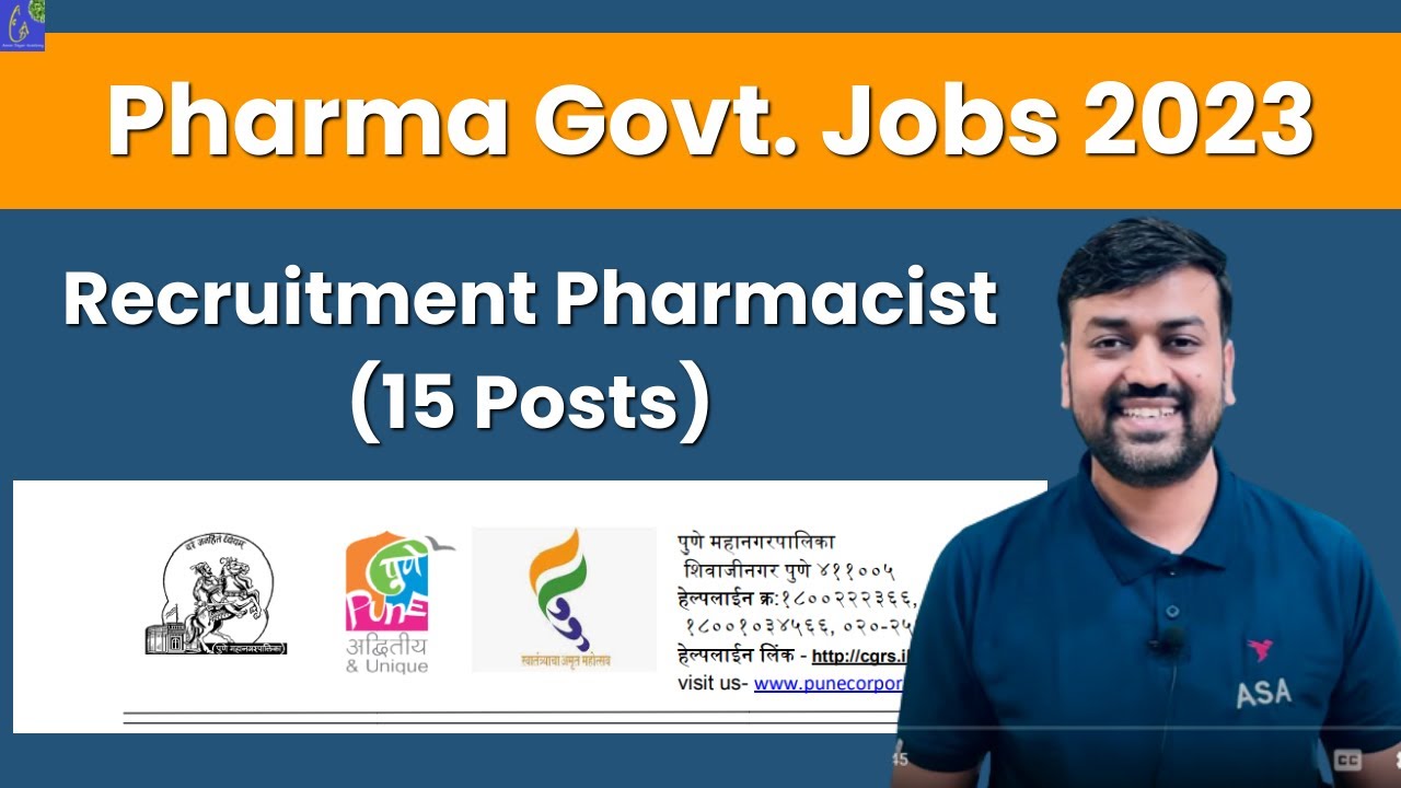 Pharma Govt. Jobs 2023 || Recruitment Pharmacist (15 Posts) at ...