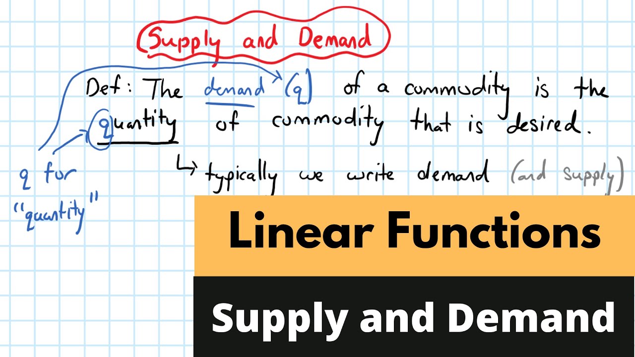 1.2-1.3 Linear Functions and Models--Supply and Demand (Video 5) - YouTube
