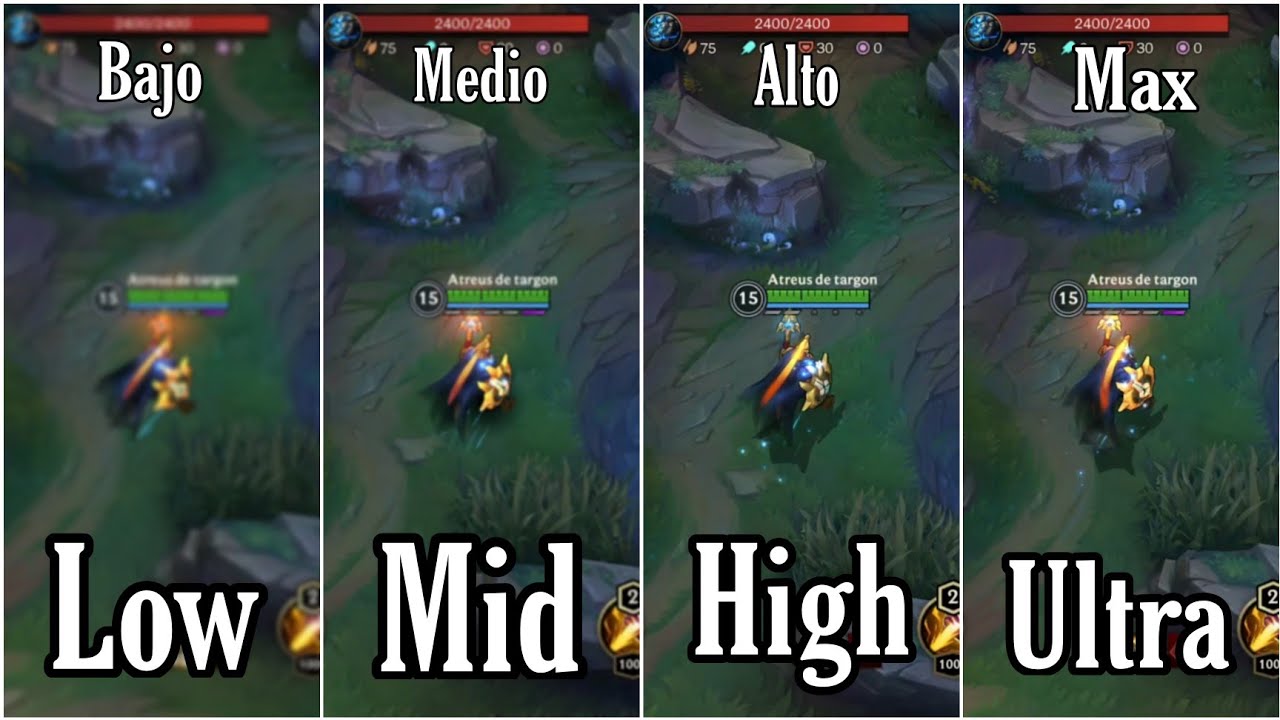 LEAGUE OF LEGENDS WILD RIFT GRAPHIC COMPARATION LOW/MID/HIGH/ULTRA ...