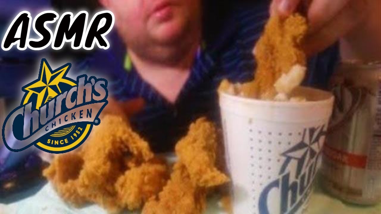 ASMR CHURCHS CHICKEN TENDERS AND MASHED POTATOES WITH GRAVY SO ...