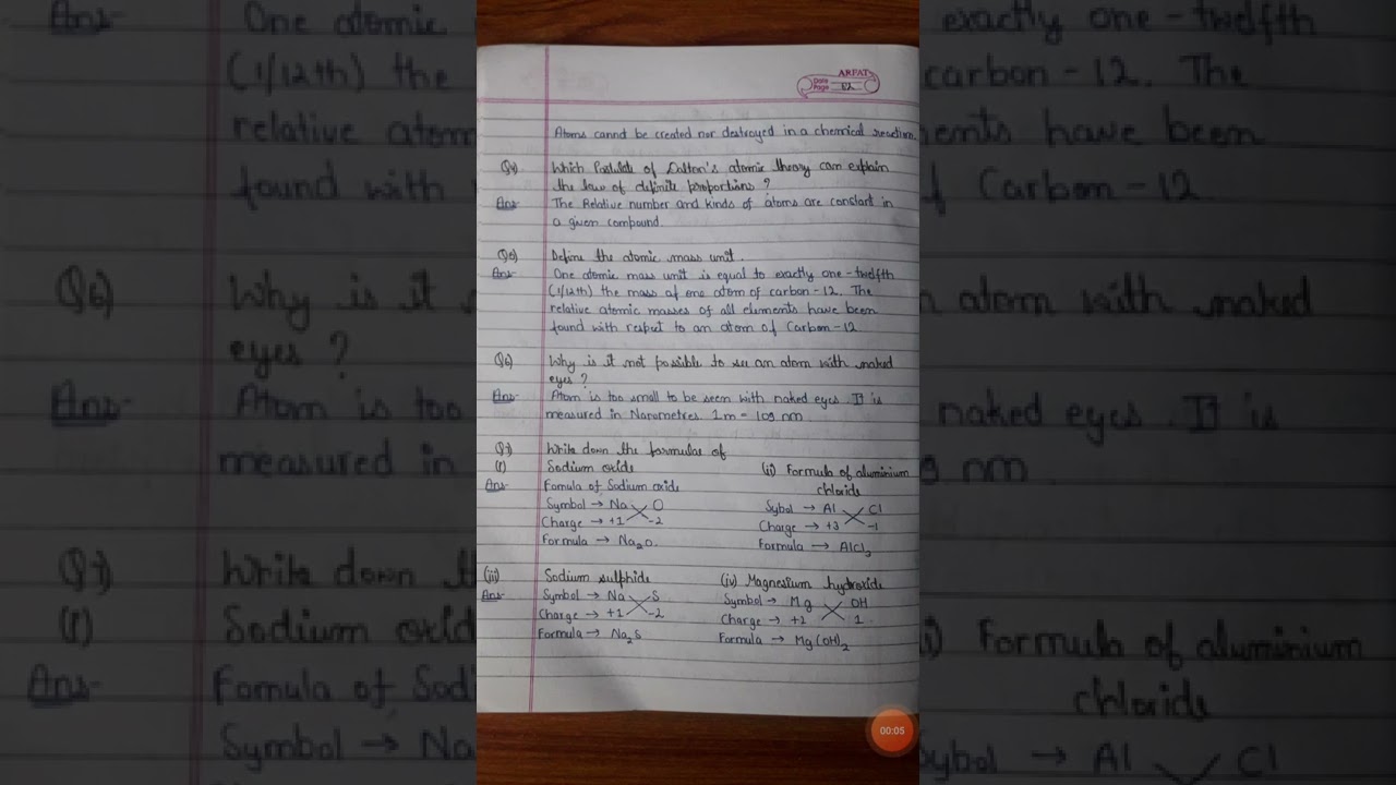 Class 9 Science Intext questions Chapter 3 ATOMS AND MOLECULES ||NCERT ...