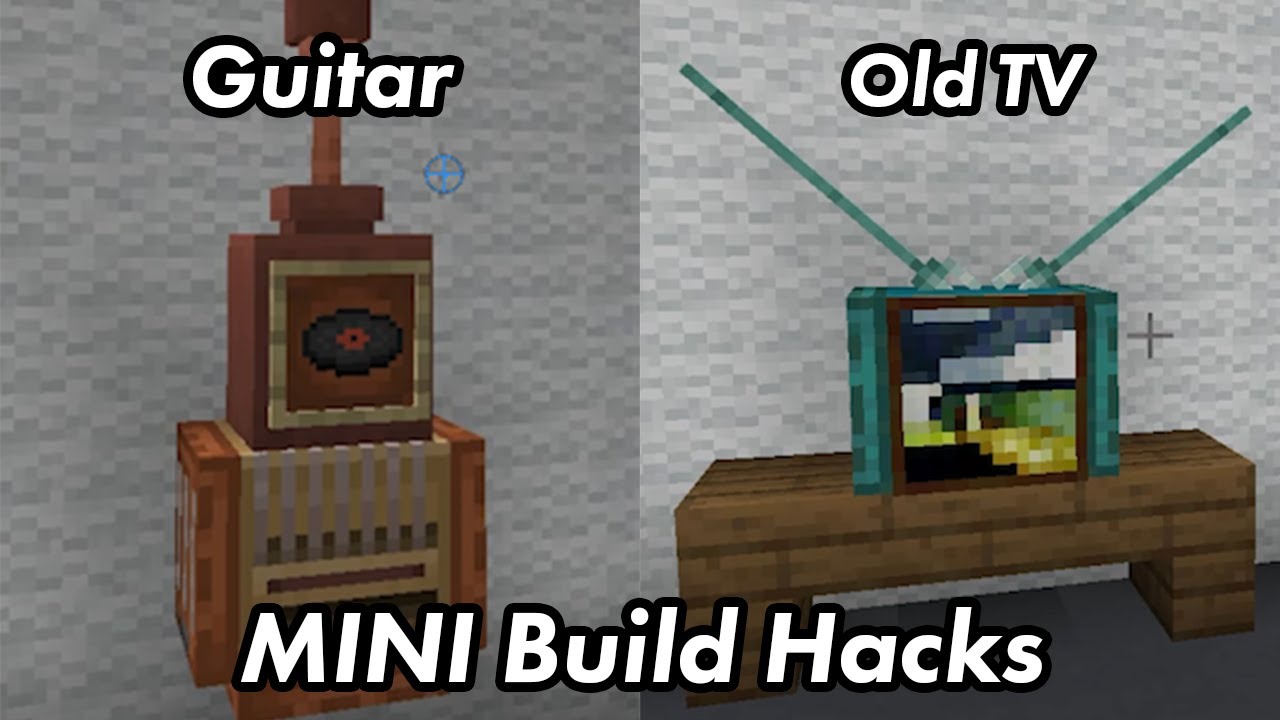 Guitar & Old TV Build in Minecraft Java - MINI Build Hacks & Ideas in ...
