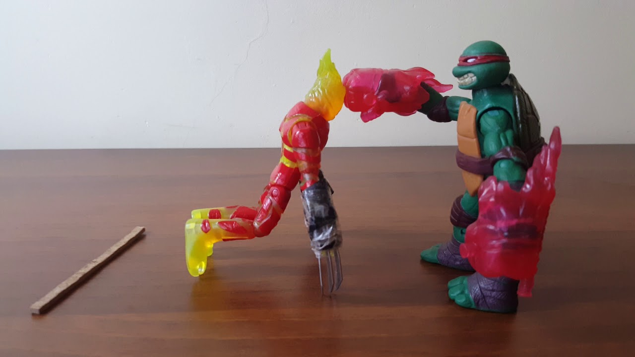 Heatblast vs ninja turtles stop motion - YouTube