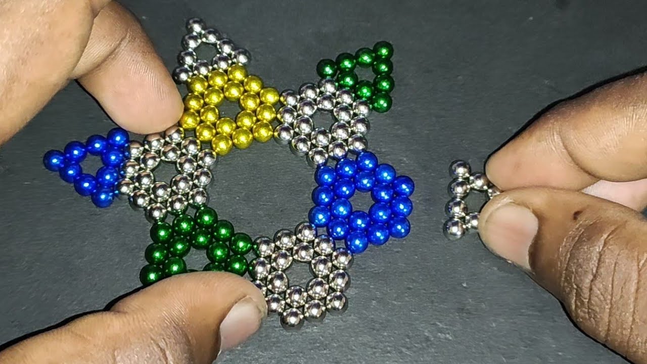 colour rangoli design magnetic balls creation - YouTube