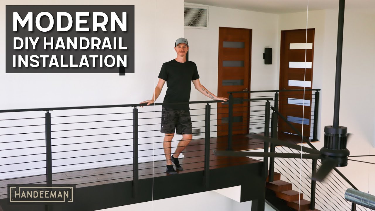 Beautiful Modern DIY Handrail and Rod Installation - YouTube