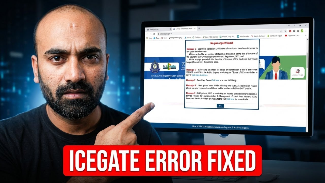 No pki applet found in Icegate Solution - YouTube