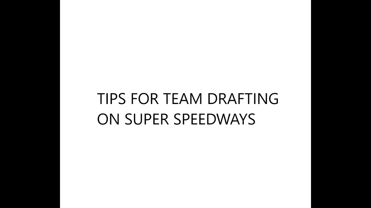 Drafting Tutorial Super Speedway iRacing - YouTube