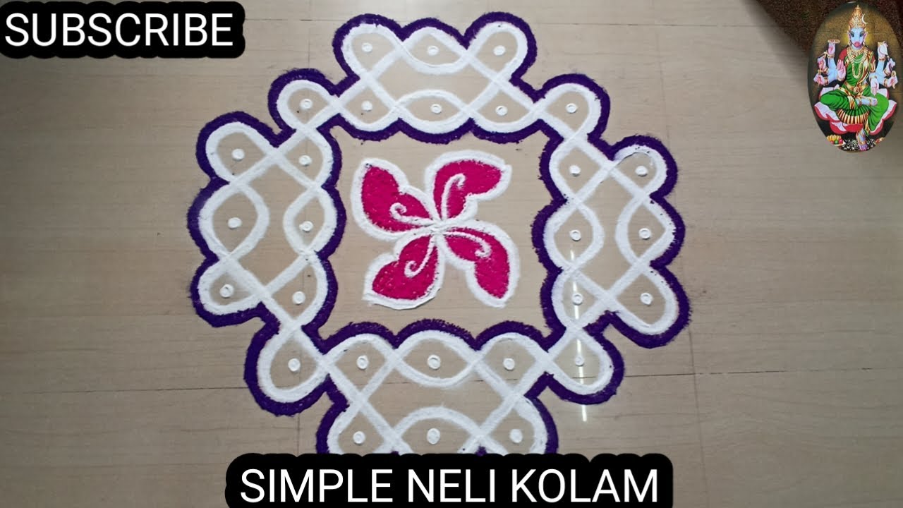 SIMPLE NELI KOLAM WITH 7-3 DOTS #easysikkukolam #dailykolam # ...
