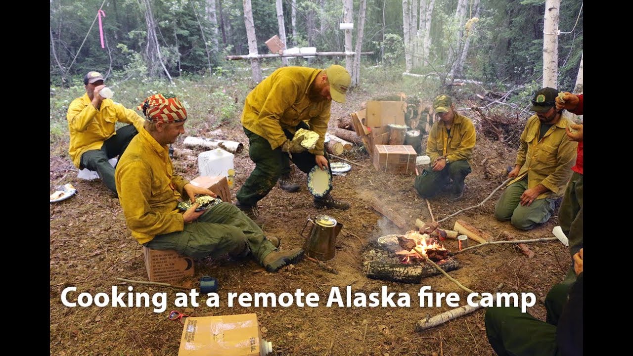 Cooking food in a remote Alaska fire camp - YouTube