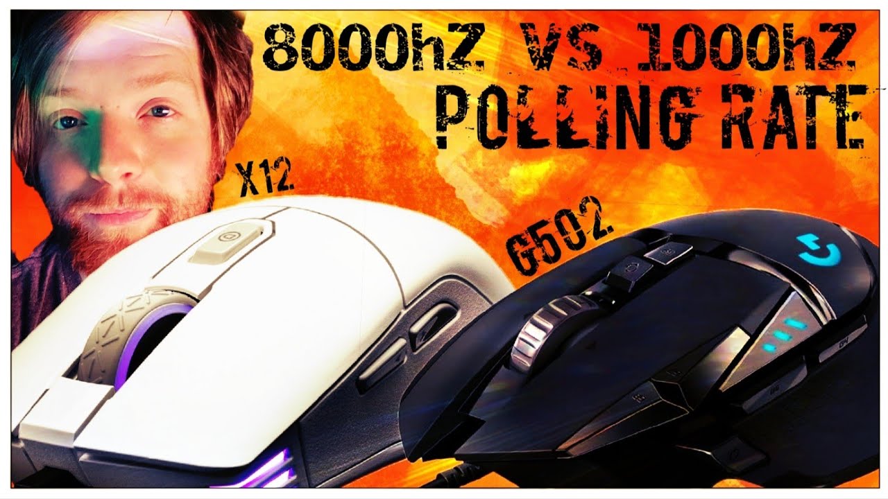 1000hz vs 8000hz - Polling Rate - G502 vs X12 - YouTube
