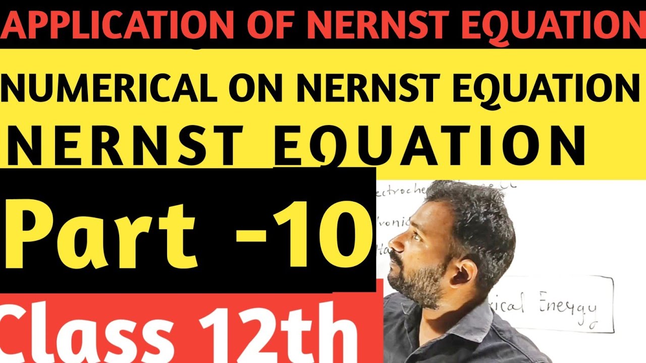 APPLICATION OF NERNST EQUATION!! CALCULATION OF GIBBS FREE ENERGY ...