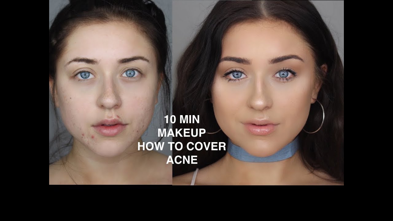 10 MINUTE MAKEUP WITH ACNE|FULL FACE - YouTube