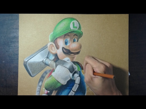3D Luigi Speed drawing - YouTube