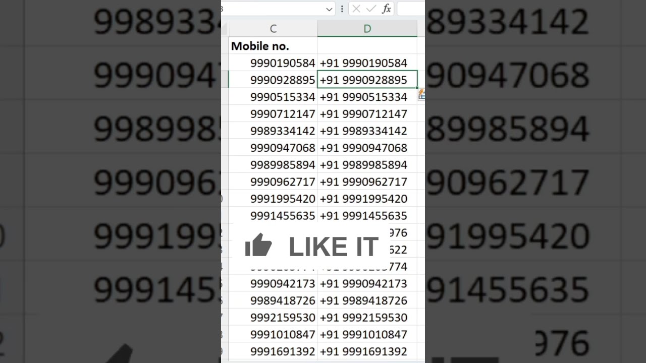 Add Prefix How To Add Prefix Excel Tricks Add 91 In Mobile No Add Prefix How To Add Prefix Excel Tricks Add 91 In Mobile No
