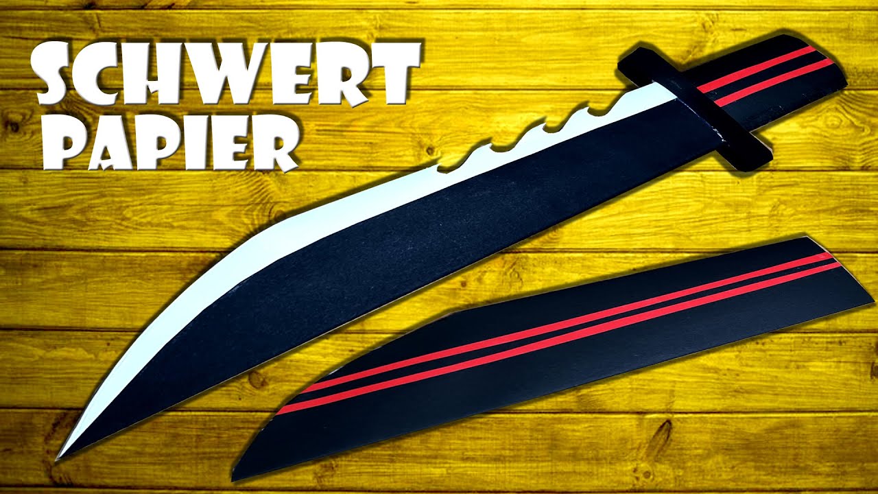 Schwert selber machen Spielzeug Machete aus Papier basteln - black ...