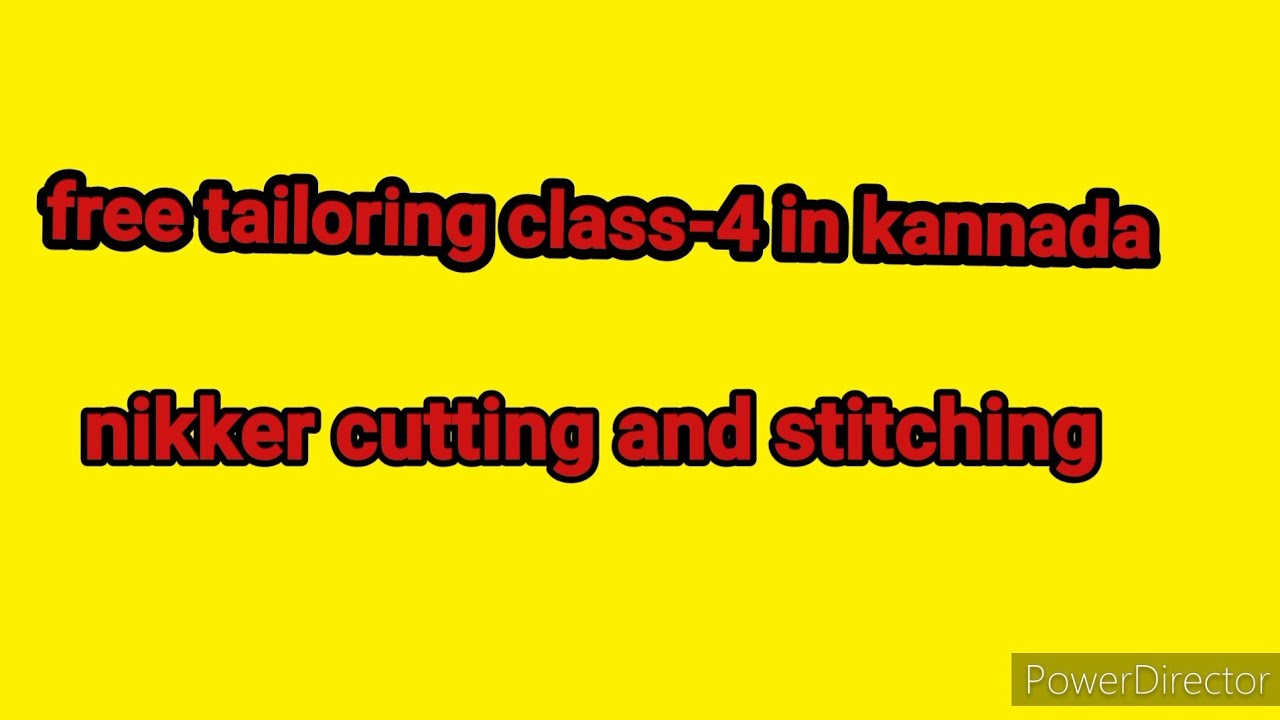 free tailoring class-4 in kannada nikker cutting and stitching - YouTube