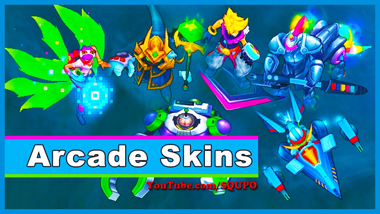 All Arcade Skins Ahri Blitzcrank Corki Ezreal Hecarim Miss Fortune ...
