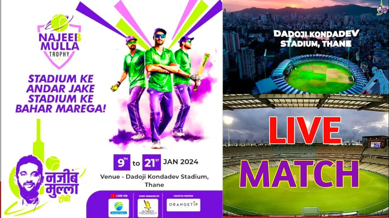 Najeeb Mulla Trophy 2024 LIVE Day 4 Dadoji Kondadev Stadium Thane ...