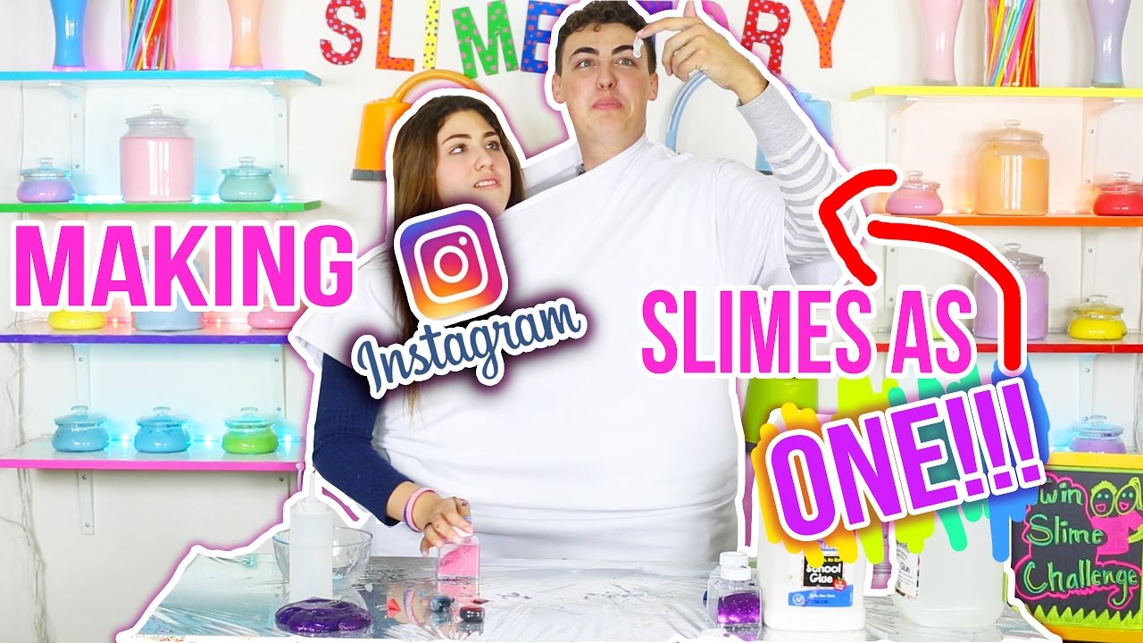 MAKING INSTAGRAM SLIMES AS ONE! Twin making slime | Slimeatory #31 ...