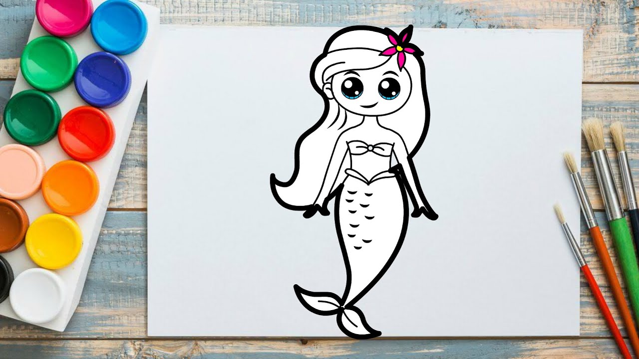 How to Draw Ariel The Little Mermaid | Easy Mermaid Drawing - YouTube
