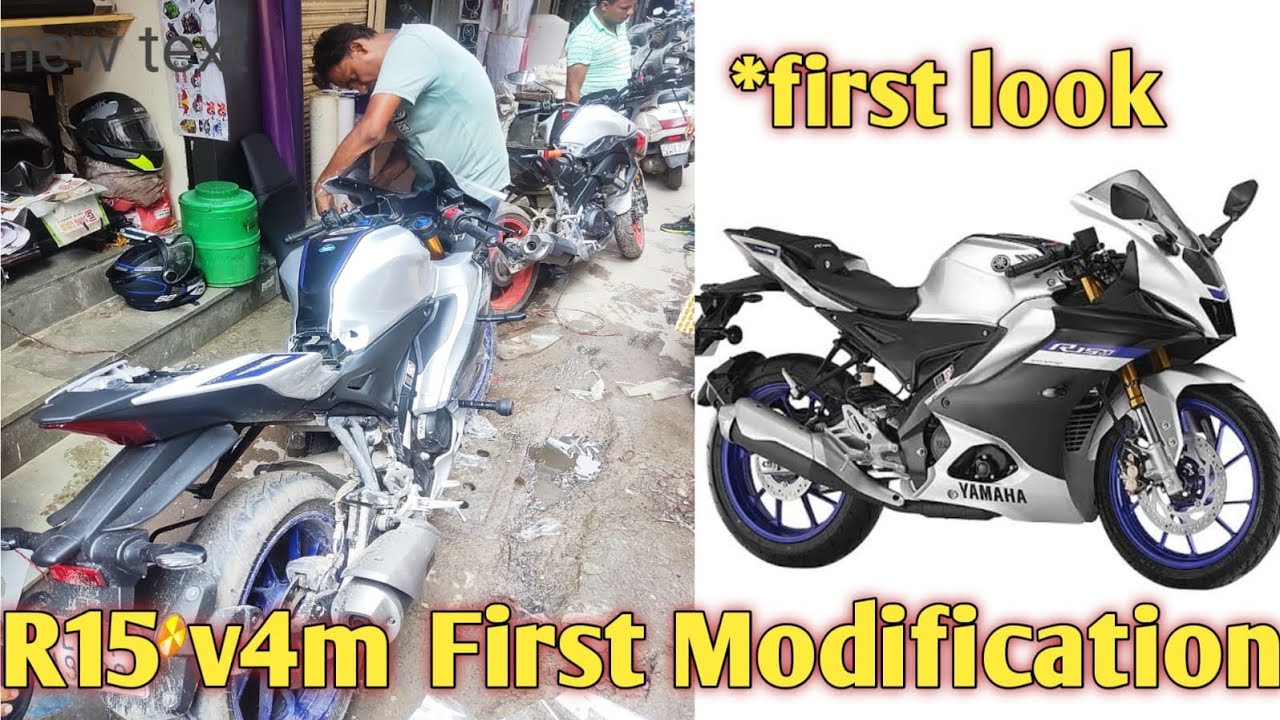 #YAMAHA R15M first modification first look #youtuber #rider #video #kk ...