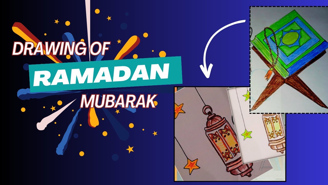 Ramadan Mubarak Drawing Step by Step | How to draw Easy Ramadan Mubarak ...