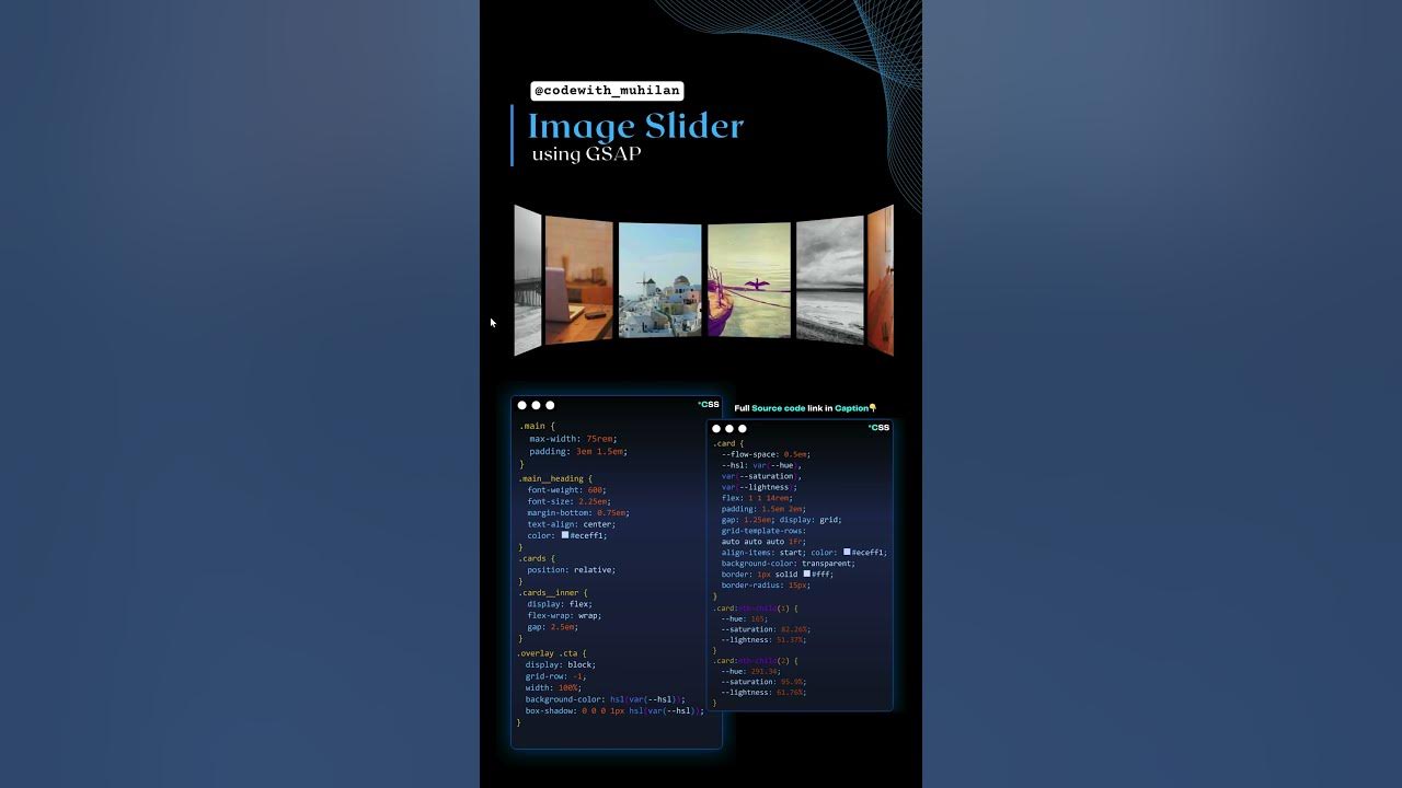 Image Slider Using Gsap Codewith Muhilan Css Coding Youtube