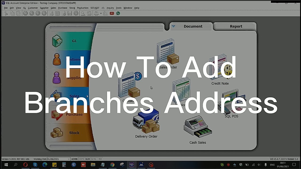 How To Add Branches Address 如何添加分行地址 | SQL Accounting - YouTube