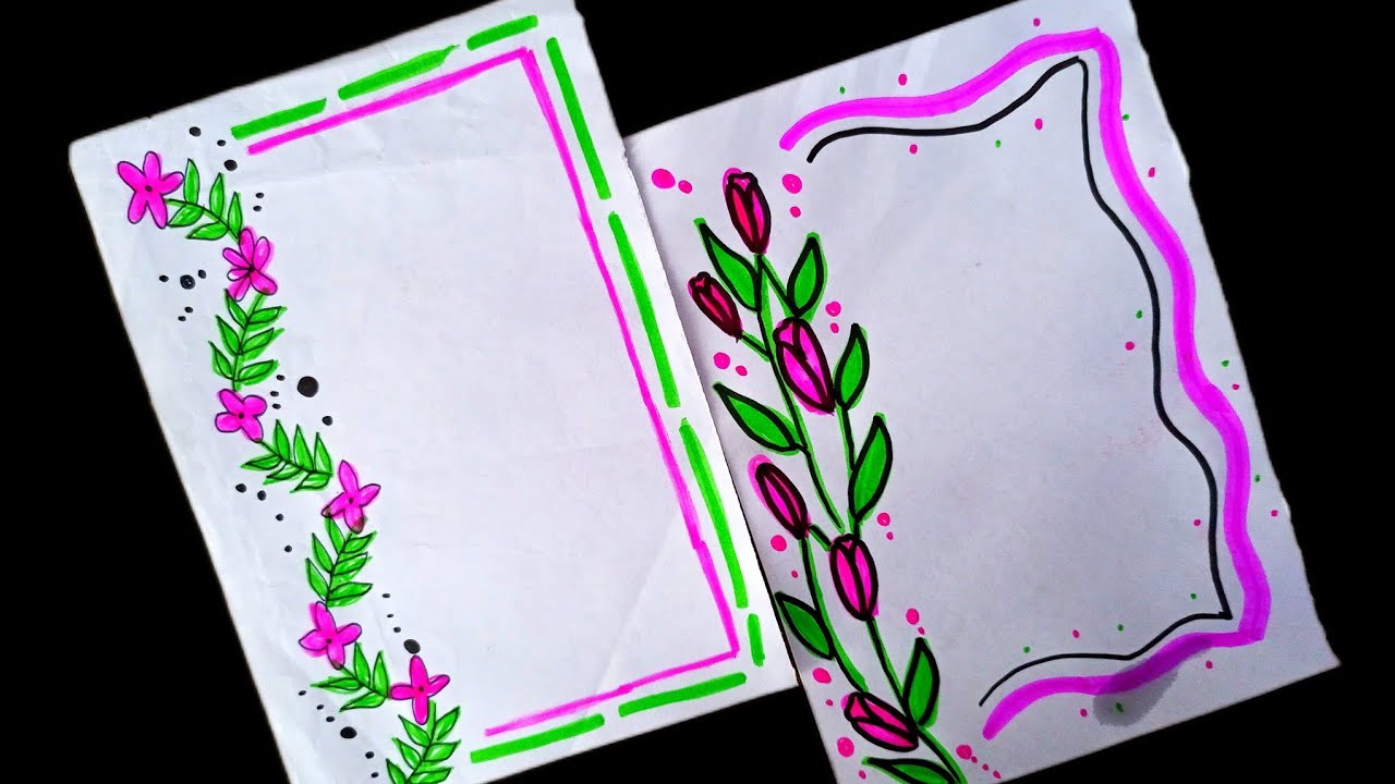 BORDER DESIGNS | Pink Border Designs 🩷 | Pink Border Week | School ...