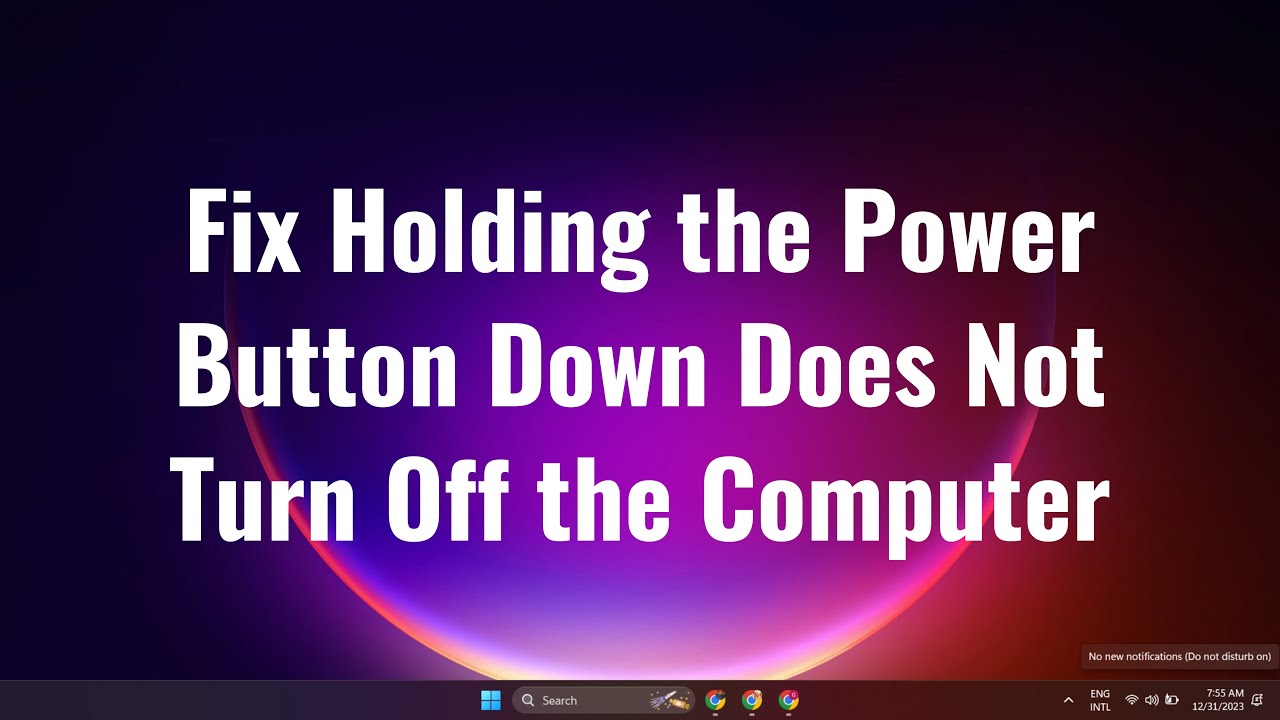 Fix Holding the Power Button Down Does Not Turn Off the Computer - YouTube