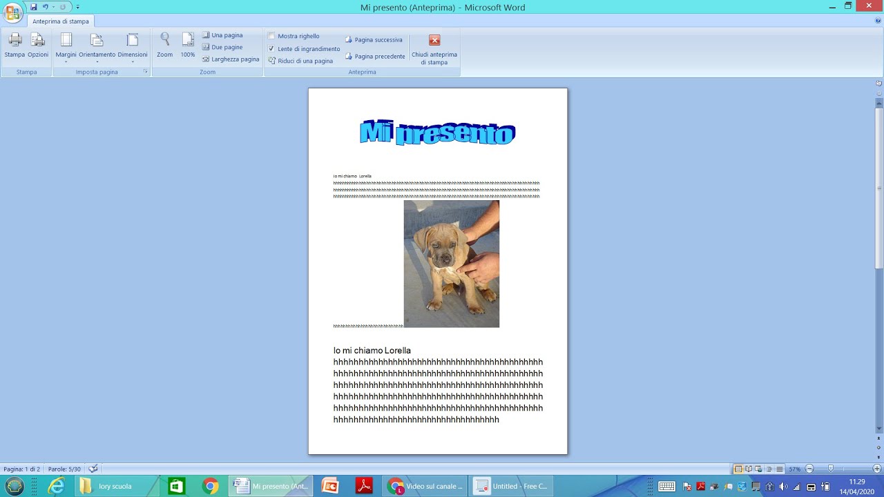 Mi presento in word 14 04 2020 - YouTube