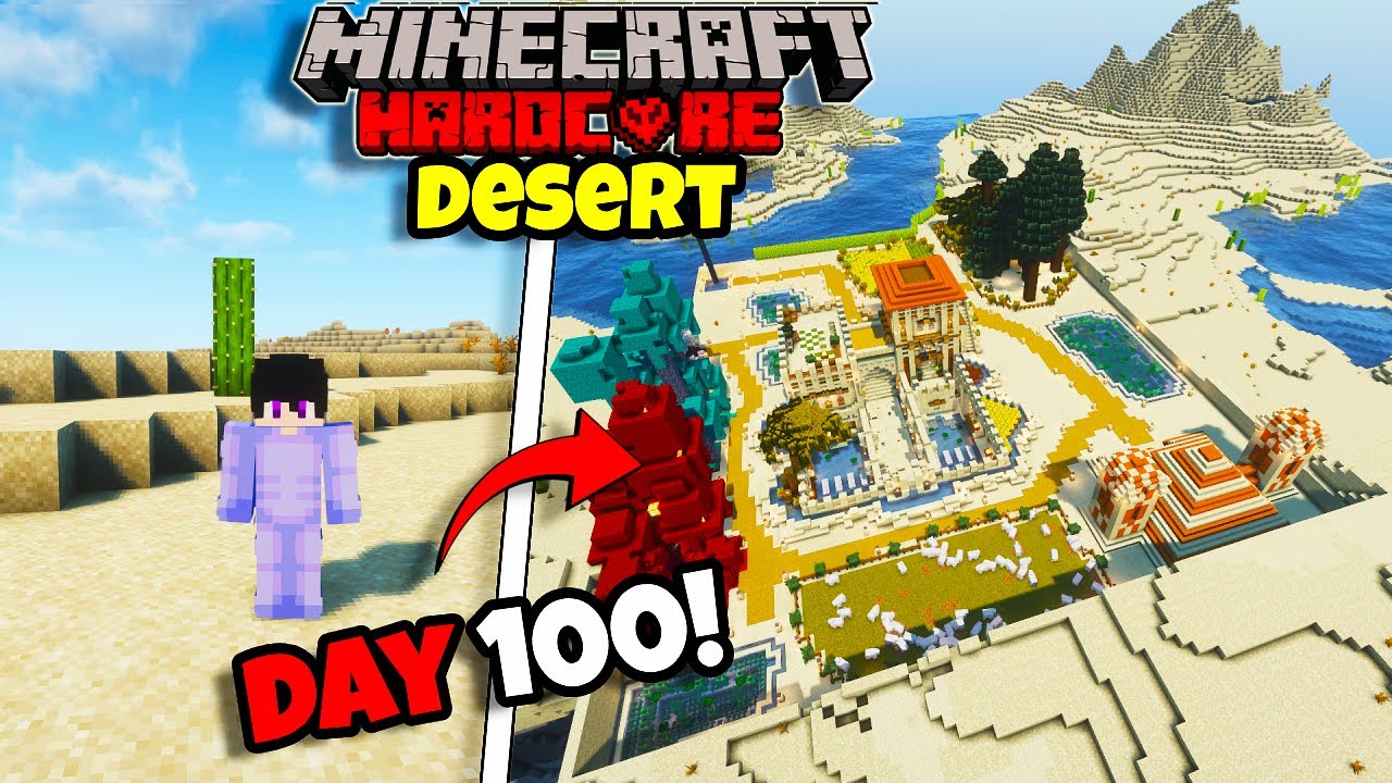 I Survived 100 Days In Desert Only World In Minecraft Hardcore! [Hindi ...