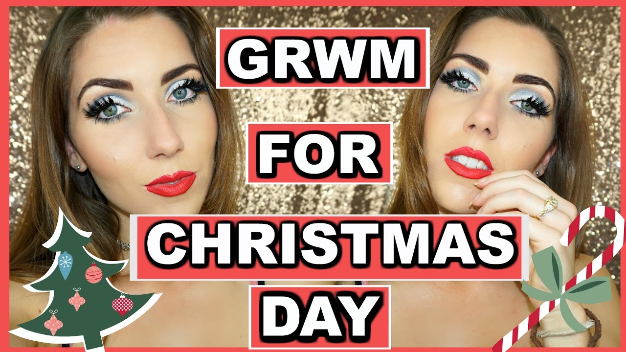 GRWM FOR CHRISTMAS DAY EASY MAKEUP TUTORIAL ♡ Kylie Cosmetics Kyshadow Holiday Palette Tutorial ...