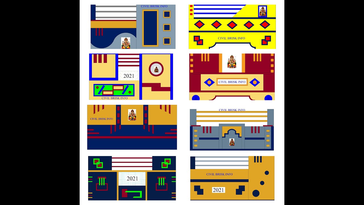 Parapet Wall Front Side 2D Design - YouTube