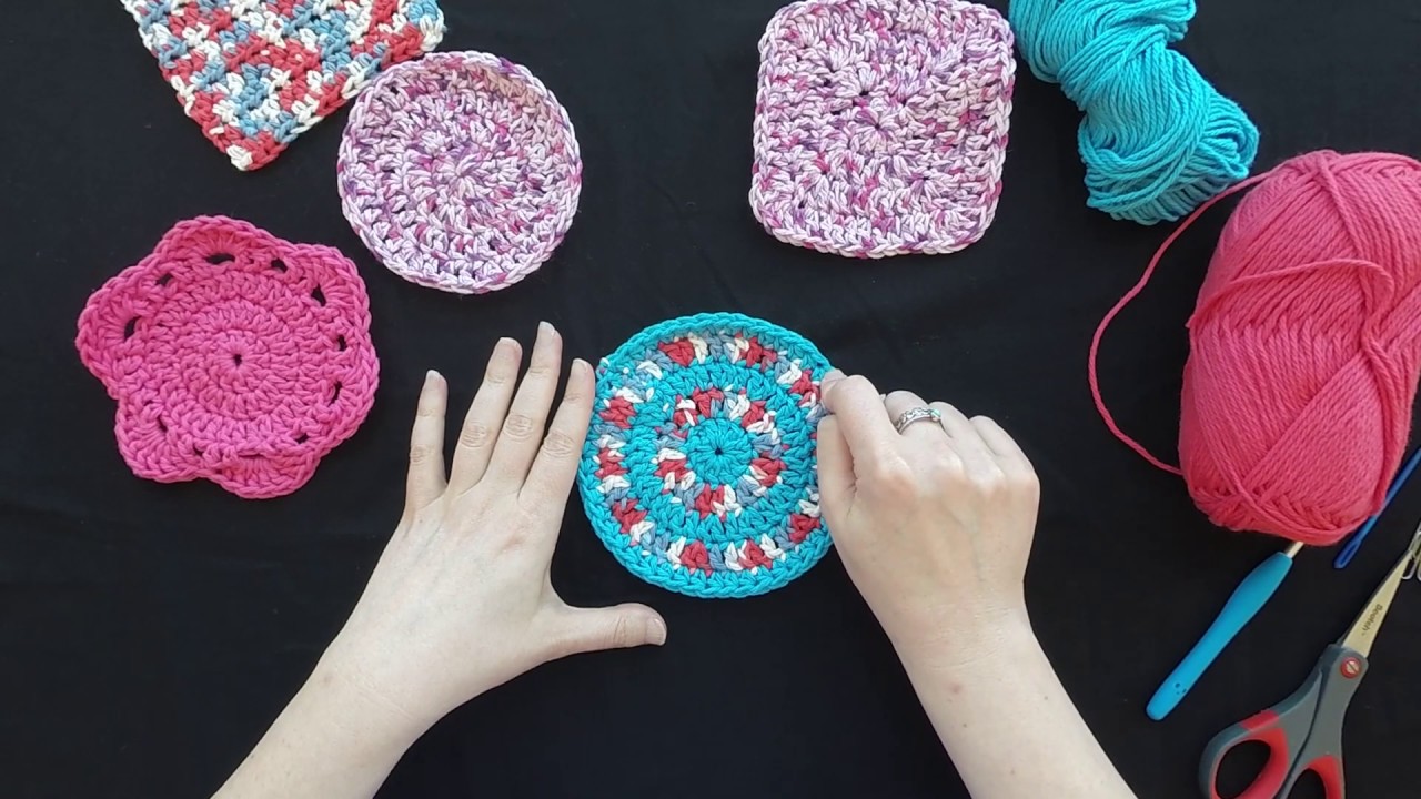How To Crochet a Set of Coasters - YouTube