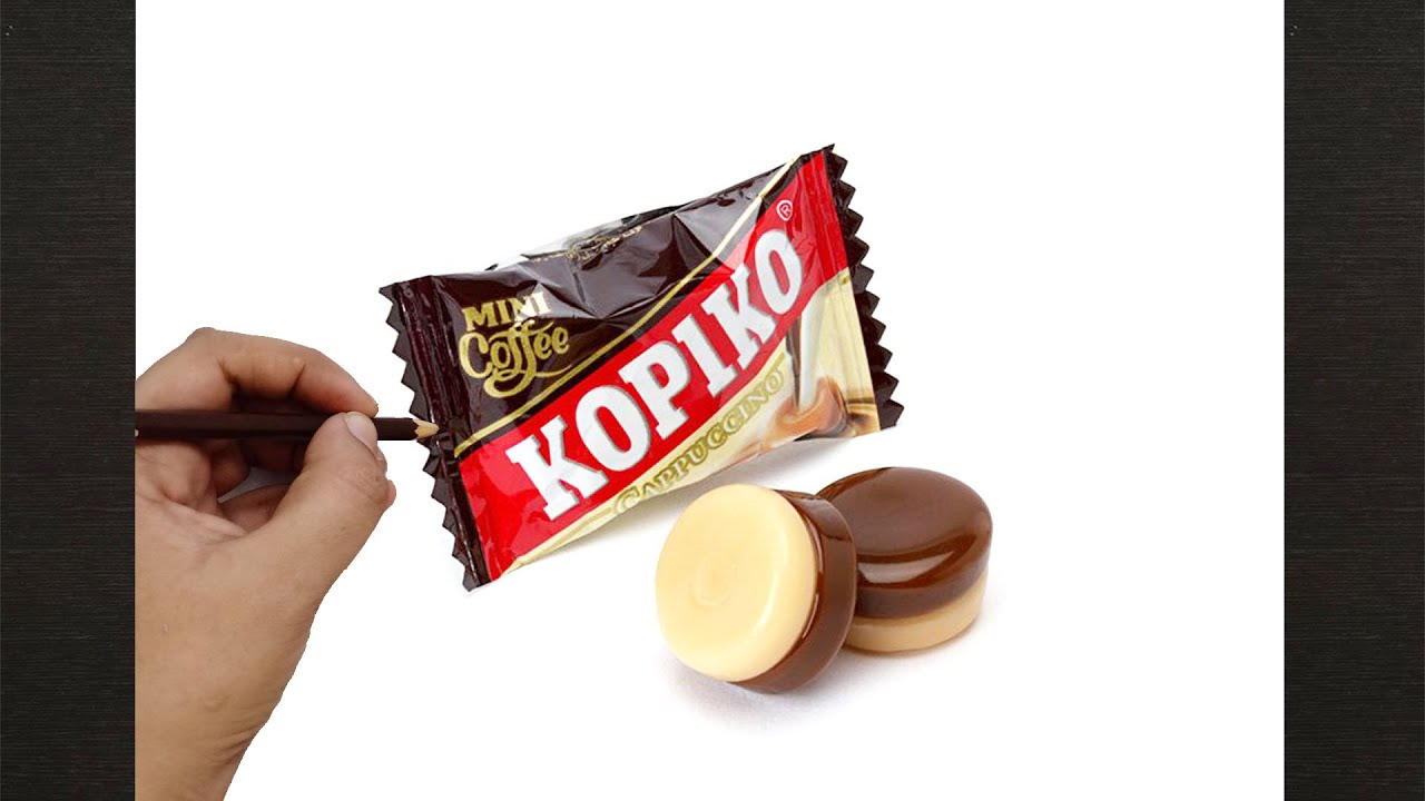 3D KOPIKO Candy Drawing| Realistic Drawing. - YouTube