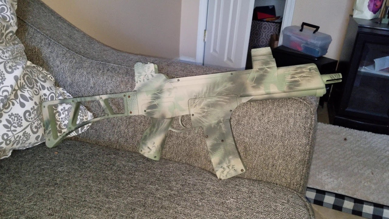 SplatRBall gel gun camo paint job. - YouTube
