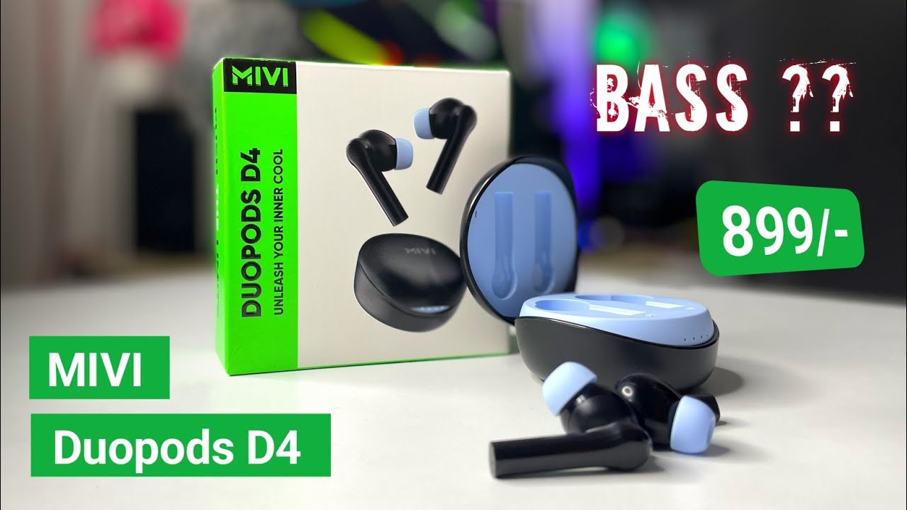 Mivi Duopods D4 : Only Rs.899/- Unboxing & Review ⚡ 50 Hrs Backup - Quad mic Enc 🔥 - YouTube