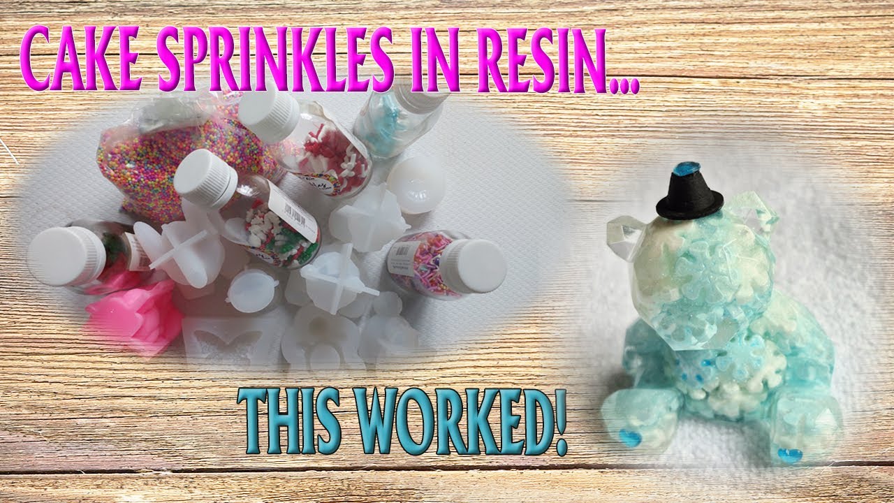 Baking sprinkles in epoxy resin, they worked beautifully! Cute animal ...