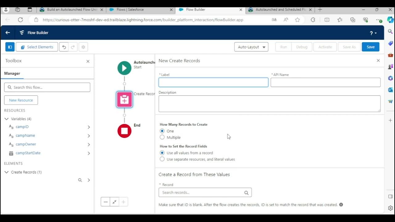 Autolaunched and Scheduled Flows - Build an Autolaunched Flow - YouTube