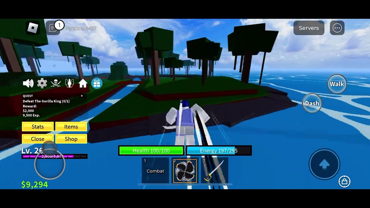 Trying to level up in blocks fruits - YouTube