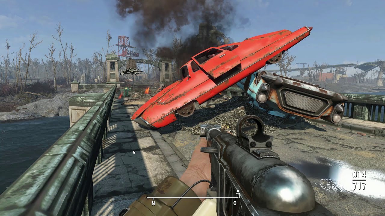 Fallout 4 Deathclaw throwing car / Fallout 4 Todeskralle wirft Auto ...