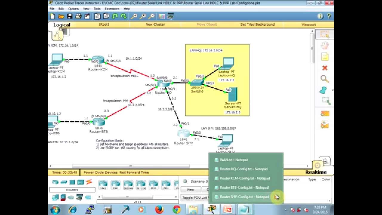 Cisco Router Serial Link HDLC & PPP Lab - YouTube
