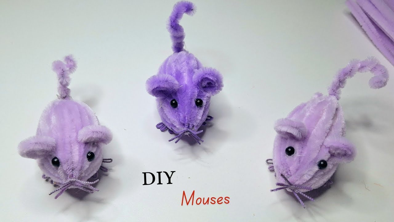 How to Make a Mouse From Pipe Cleaners - diy mouse pipe cleaners - YouTube