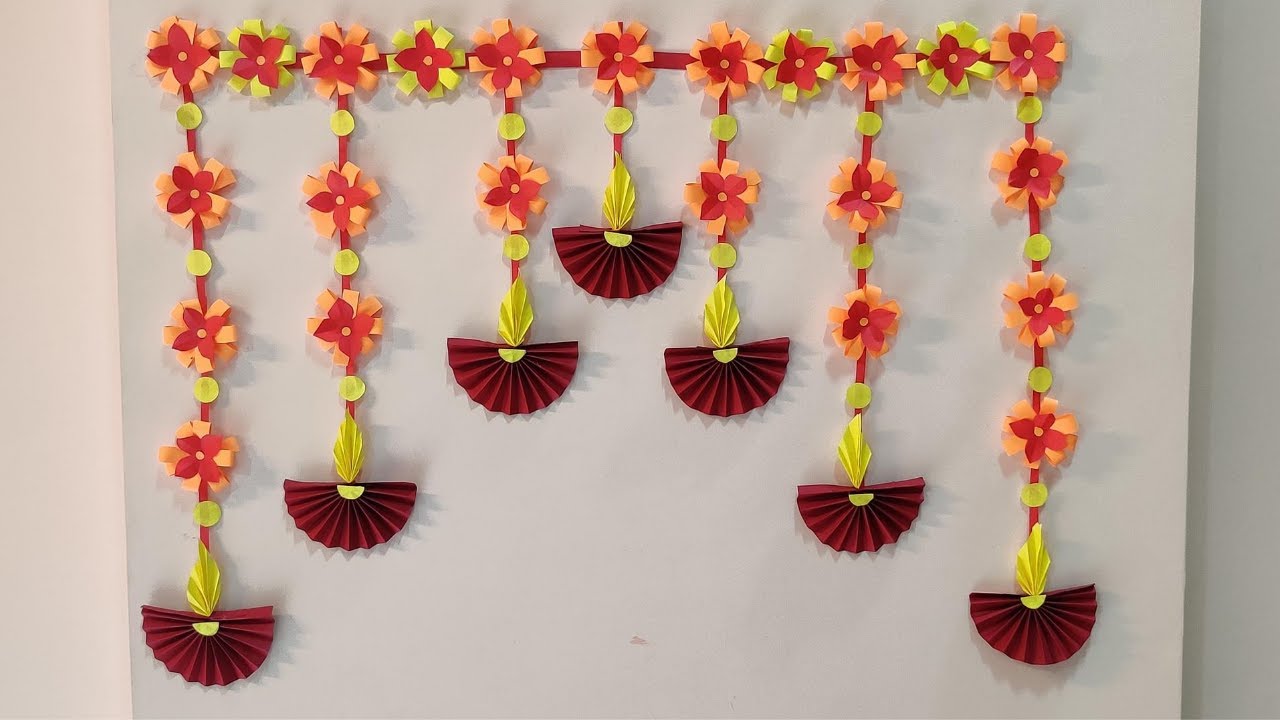 Eco Friendly Diwali Festival Decoration Ideas | Easy Paper Toran - YouTube
