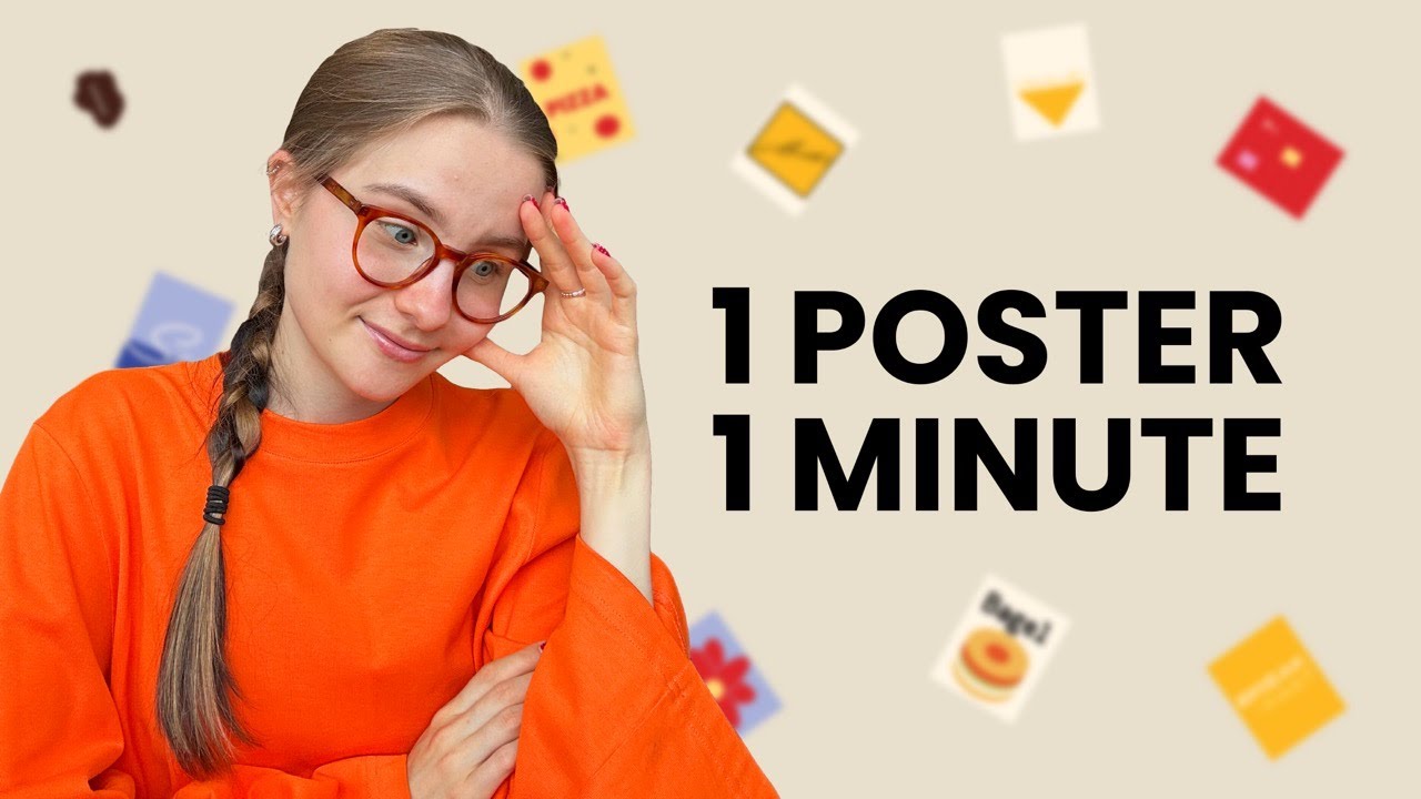 Watch me make 10 POSTERS in 60 seconds each! | graphic design challenge ...