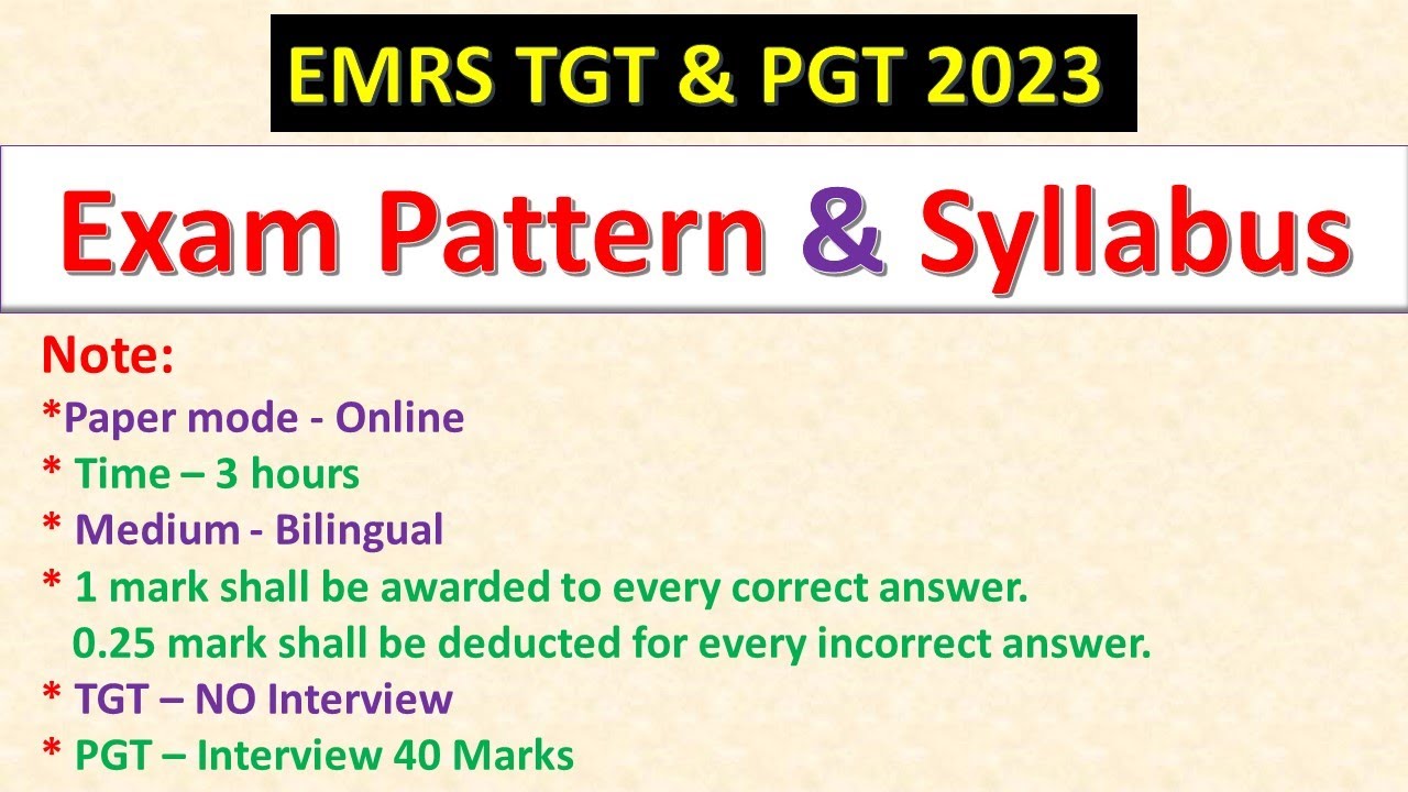 EMRS EXAM PATTERN 2023 EMRS SYLLABUS EMRS TGT PGT 2023 emrs-exam-pattern-2023-emrs-syllabus-emrs-tgt-pgt-2023