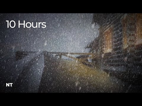 Bir kar fırtınası kar fırtınasında kış günlük kabin | Hızlı uyku | Kar ve rüzgar (beyaz gürültü)